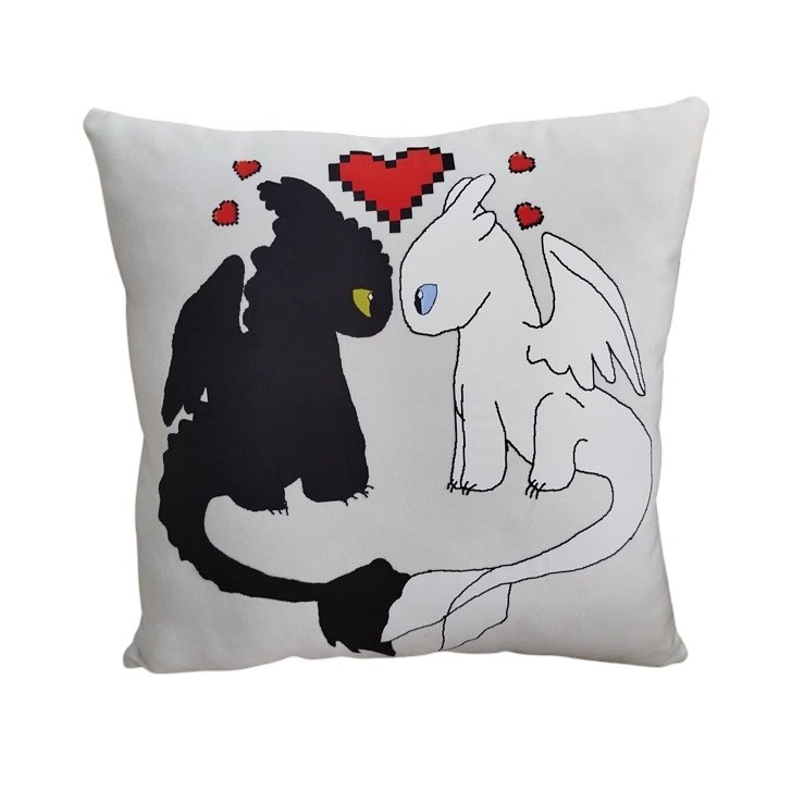 Coussin Dessin Toothless & Luna