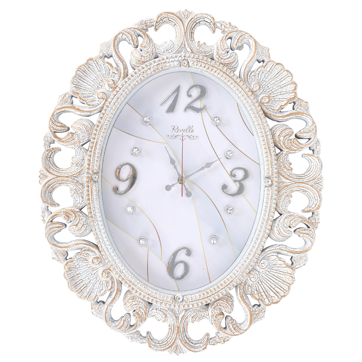 Horloge murale ovale 50 x 60 cm