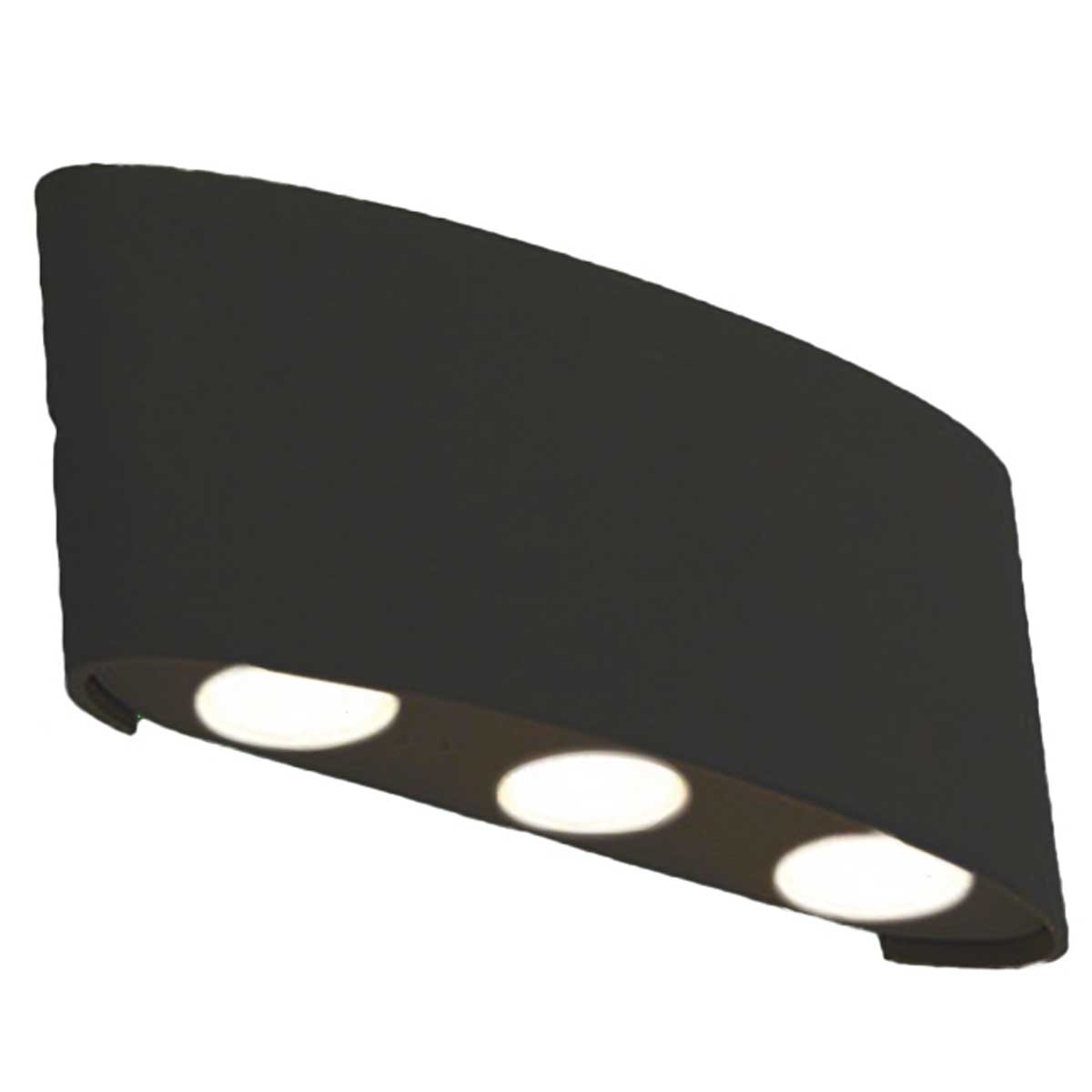 Applique LED noir- 6 diodes