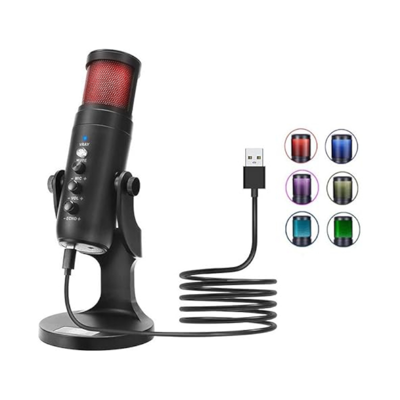 Microphone à Condensateur USB Jmary MC-PW9 RGB