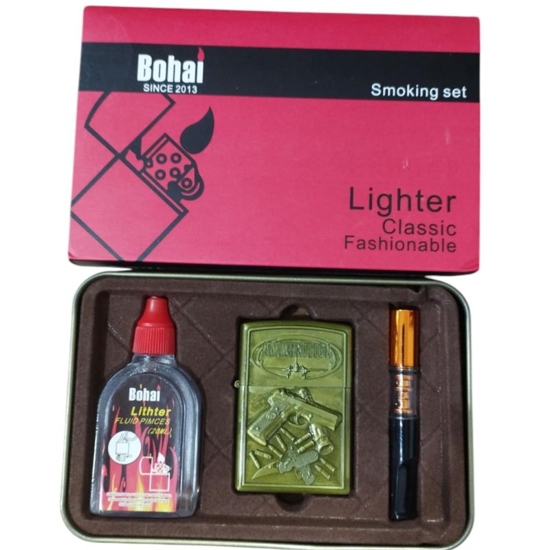 Coffret Briquet De Luxe Métallique Avec Filtre à Cigarette à Tabac ...