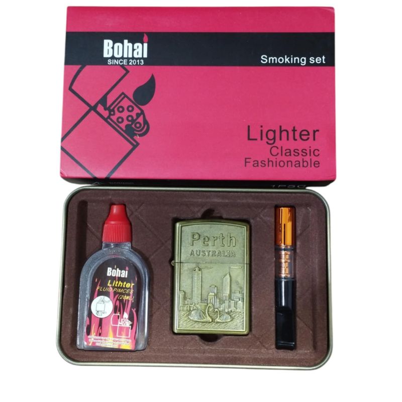 Coffret Briquet De Luxe Métallique Avec Filtre à Cigarette à Tabac ...