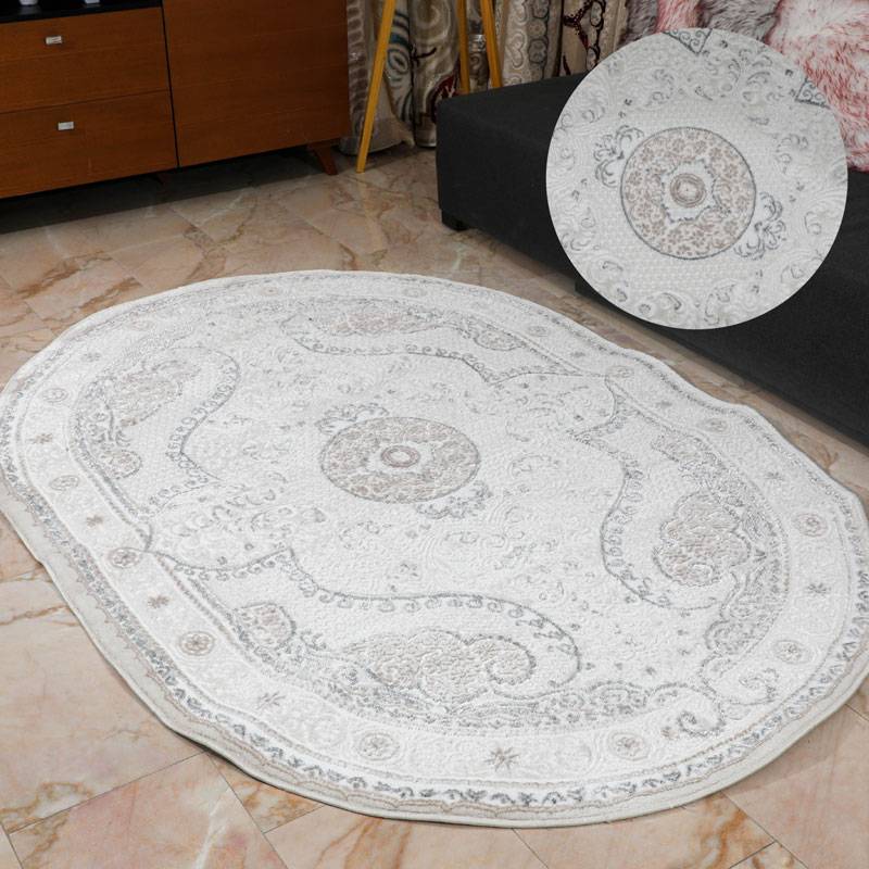 Tapis moderne antidérapant forme ovale Lina M1 pour 209,000 DT