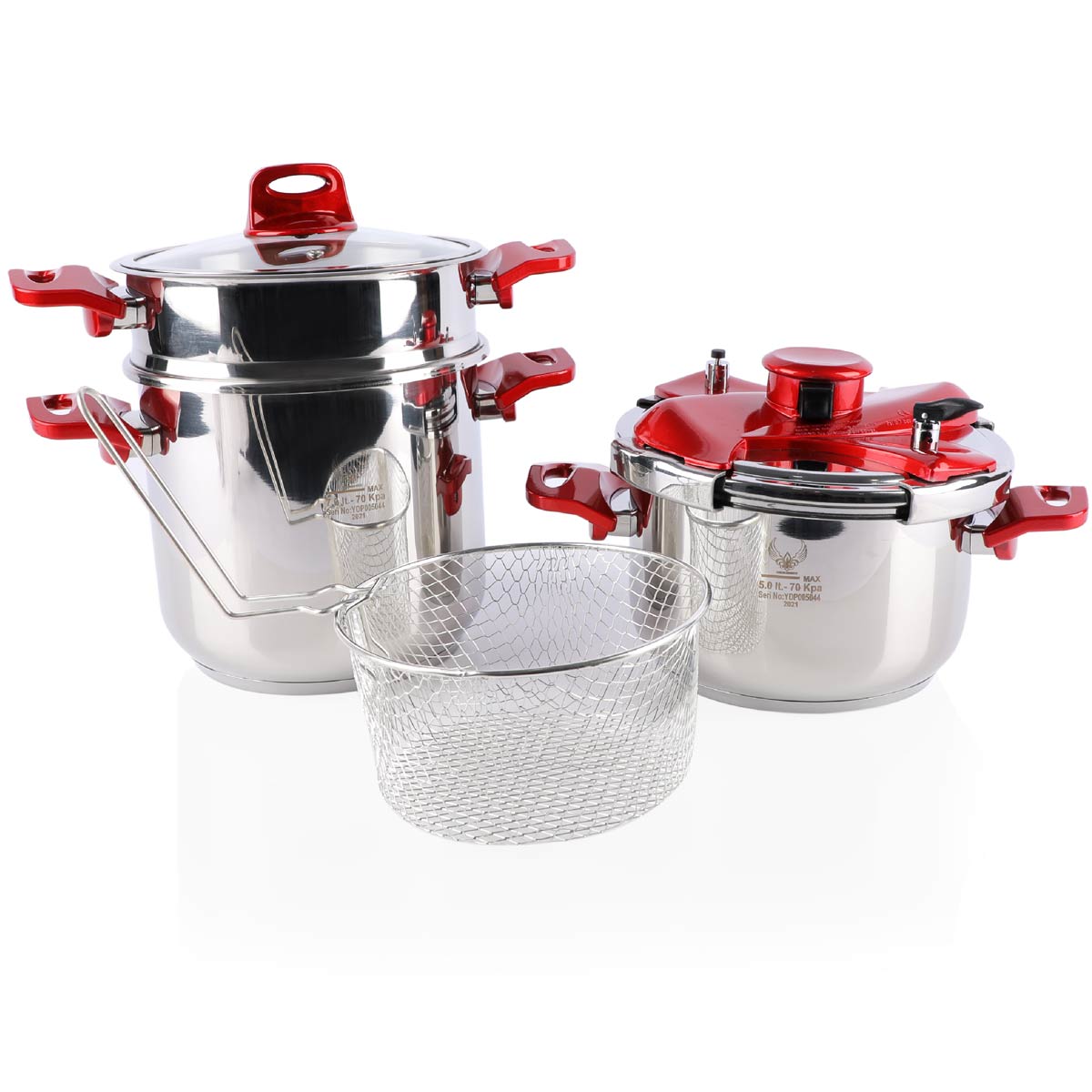 Ensemble Cocotte-couscoussiére 5+7L- Couvercle 2 fonctions - Inox18/10 ...