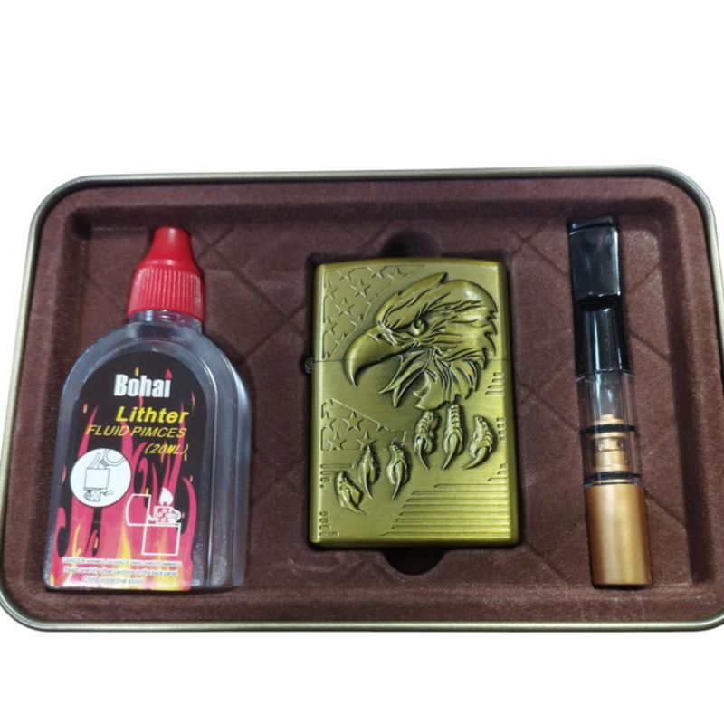 Coffret Briquet De Luxe Métallique Avec Filtre à Cigarette à Tabac ...