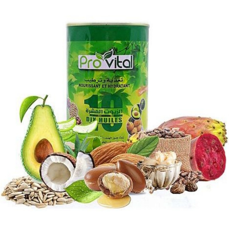 Pro Vital 10 Huiles Soin Complet pour Cheveux Abîmés Cassants et Secs 350g