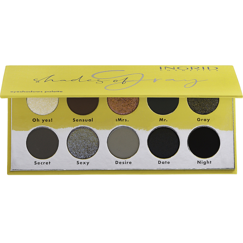 INGRID Palette d'ombres à paupière 10 Nuances de GRAY - 15 gr