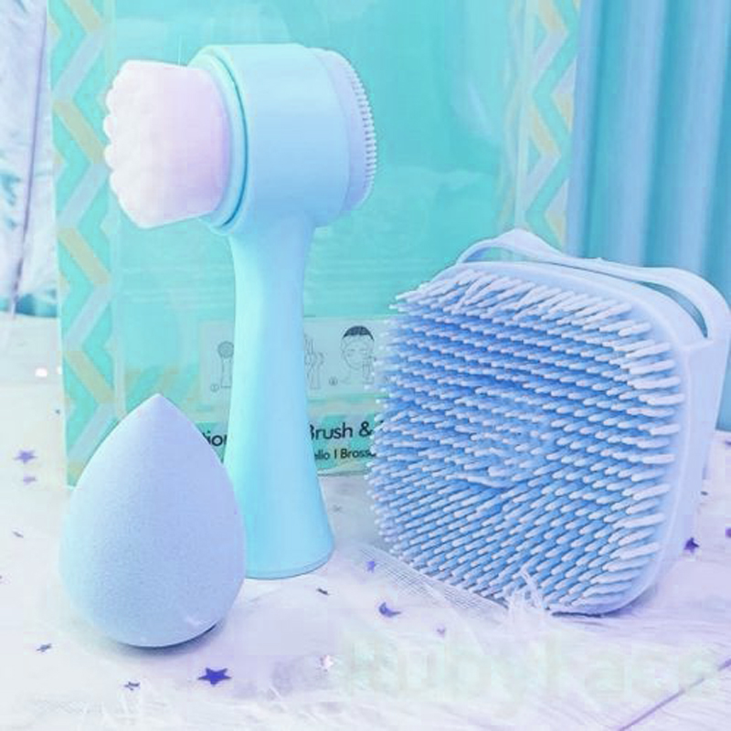 Sweet beauty Pack Brosse visage + Brosse bain silicone+ éponge