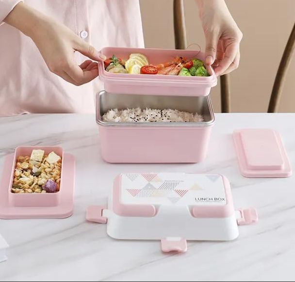 Boîte à Gouter Lunch Box avec 3 Compartiments en Acier Inoxydable et ...